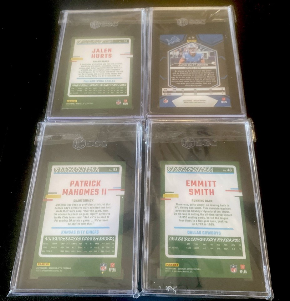 Lot Of 4 SGC Graded 9.5 Mahomes-J.Hurts -E. Smith Amon St Brown Lot RC ...
