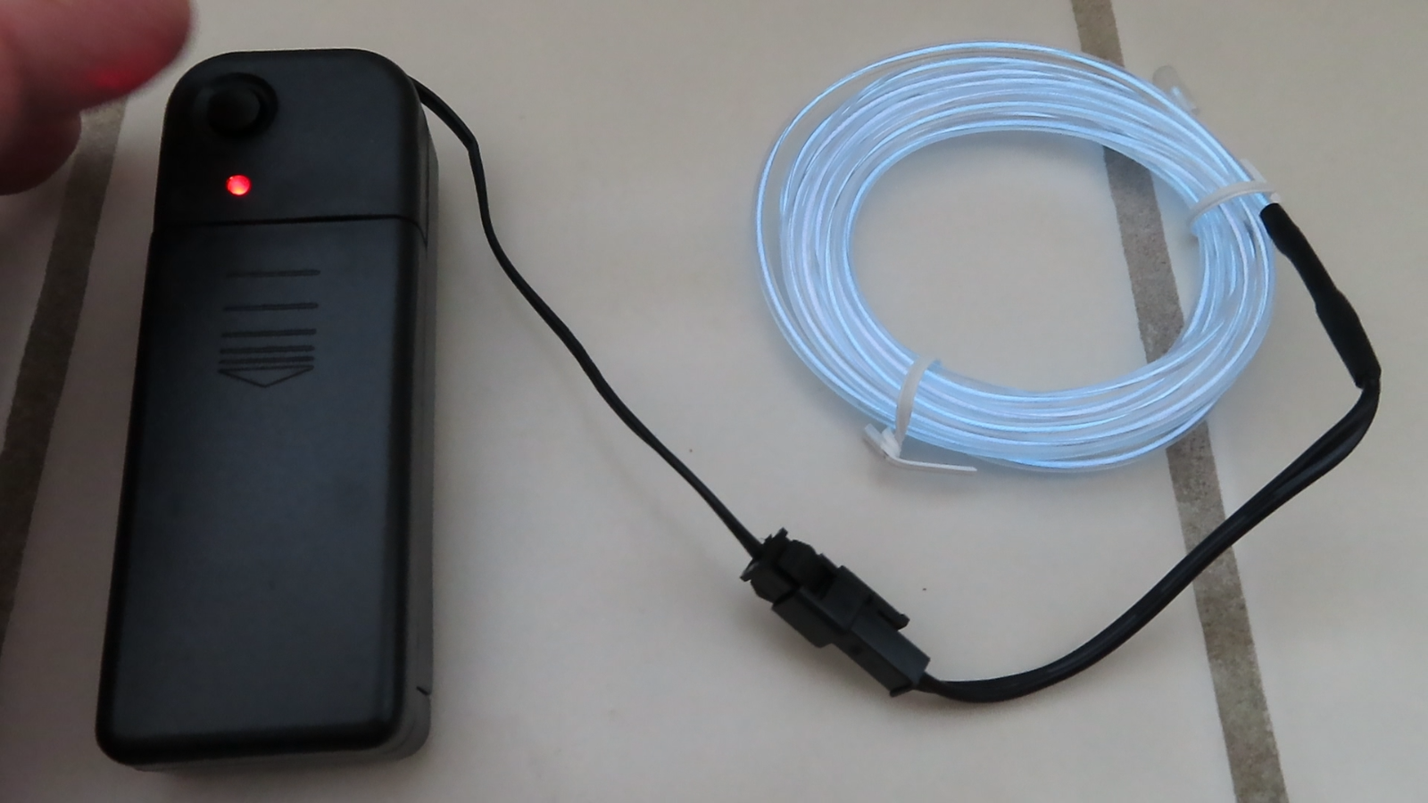 White EL Neon Blinking Glowing Strobing LED Illumination Wire / Rope ...