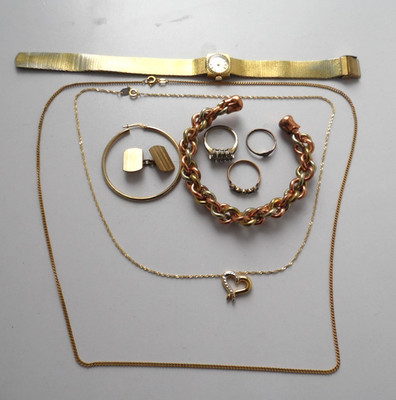 9CT GOLD FRONT & BACK CUFFLINK ROLLED GOLD RINGS & GOLDPLATED JEWELERY ...