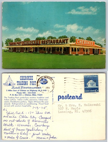 Cherokee Trading Post Restaurant Oklahoma Postcard | eBay