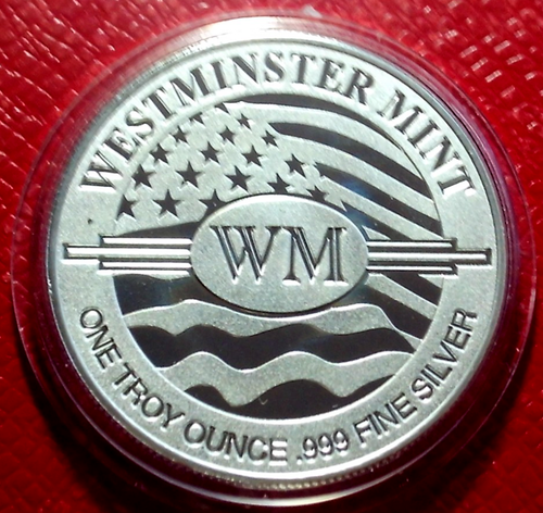 Westminster Mint Commercial Art Round 1 Troy oz..999 Fine Silver-w ...