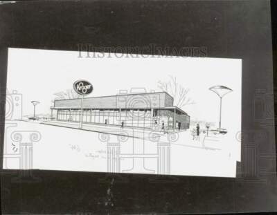1964 Press Photo Architect's drawing of the Kroger building - nei52465 ...