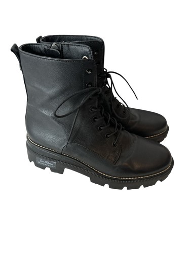 Sam Edelman Garrett Combat Boots Black Leather Womens Size 9 Waterproof ...