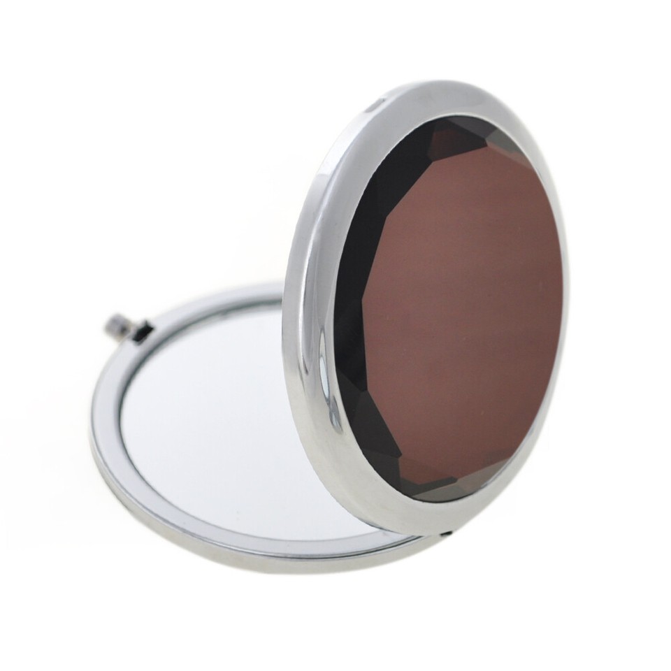 Crystal Makeup Mirror Compact Mini Round Cosmetic Pocket Mirror With ...