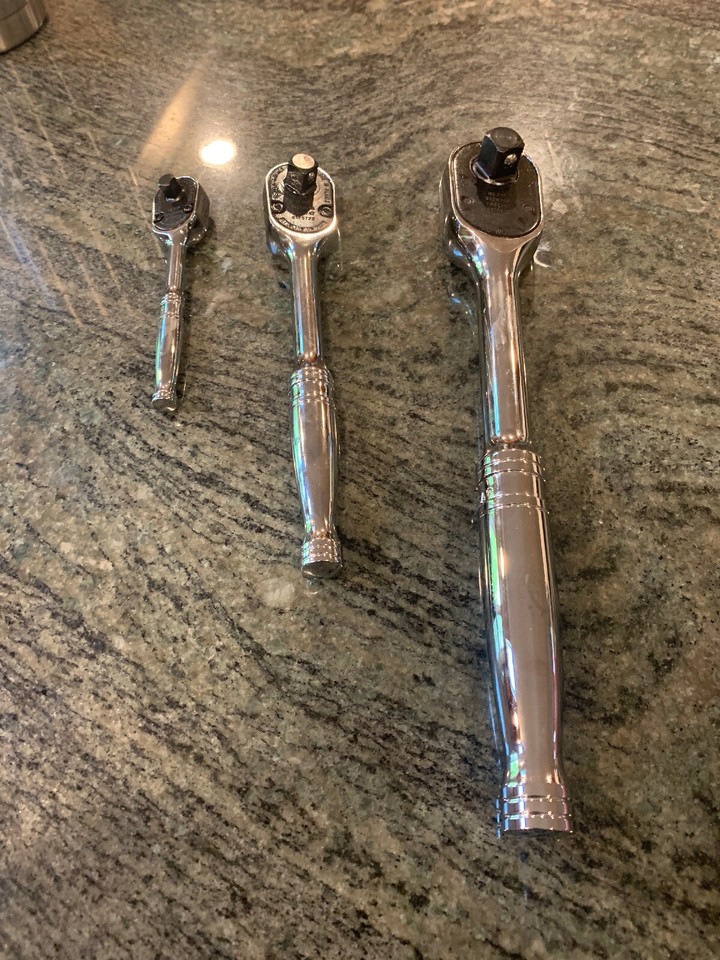 Snap On rat80 3 pc ratchet set s80a 1/2” f80 3/8” t72 1/4” | eBay