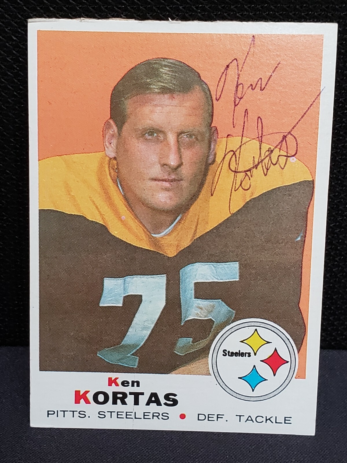 Ken Kortas **RARE** AUTOGRAPHED 1969 Topps - Steelers Bears Cardinals ...