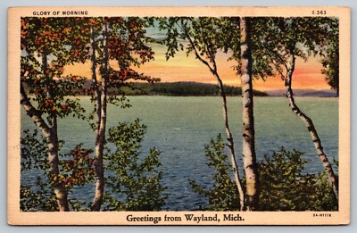 Postcard - Greetings from Wayland, Michigan - Posted in 1938, Linen ...