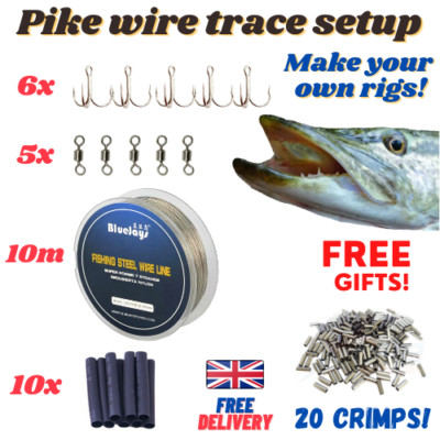 Pike Rigs Wire Trace - Trace, Hooks, Crimps... Make your own rigs! PIKE ...