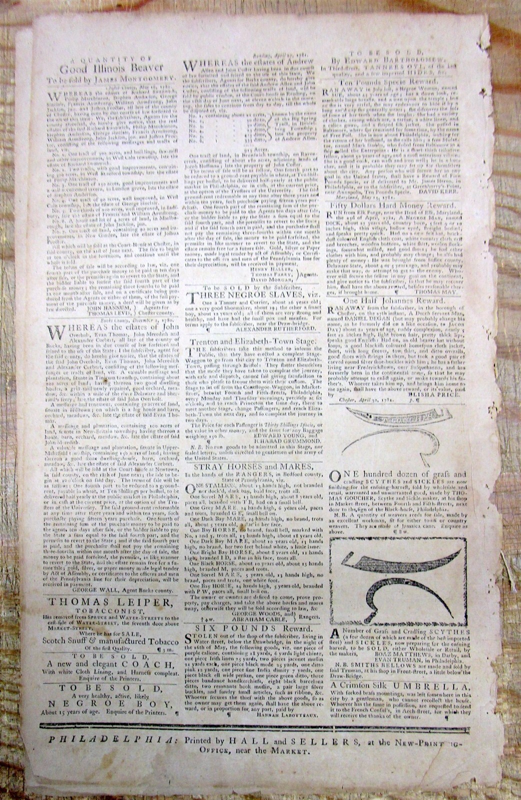 1781 Revolutionary War newspaper with AMERICAN CAPTURE FT GRANBY South ...