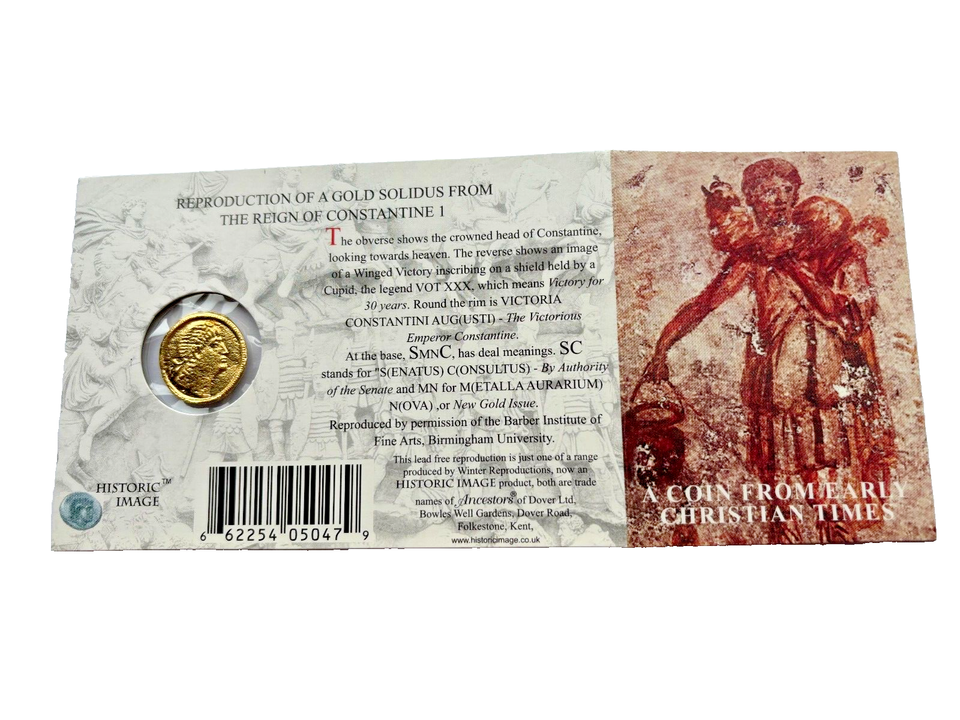 Constantine Gold Coloured Slidus Byzantine Coin Made From Pewter- NEW ...