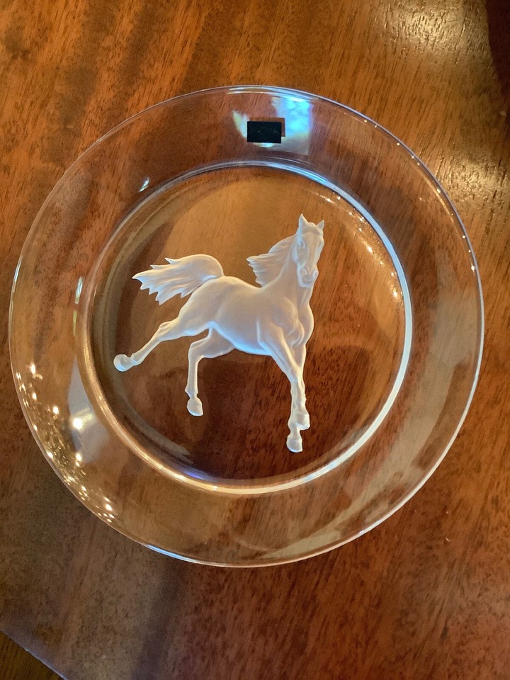 Hoya Tokyo Crystal Art Engraving Series Intaglio Horse 7.25” Glass ...