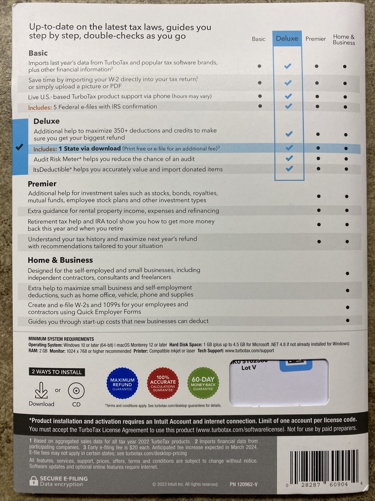 TurboTax Deluxe 2023 Federal + E-file + | Grelly USA