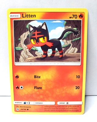 Pokémon TCG - LITTEN - 24/149 - Sun & Moon (Base Set) - 2017 - NM+ | eBay