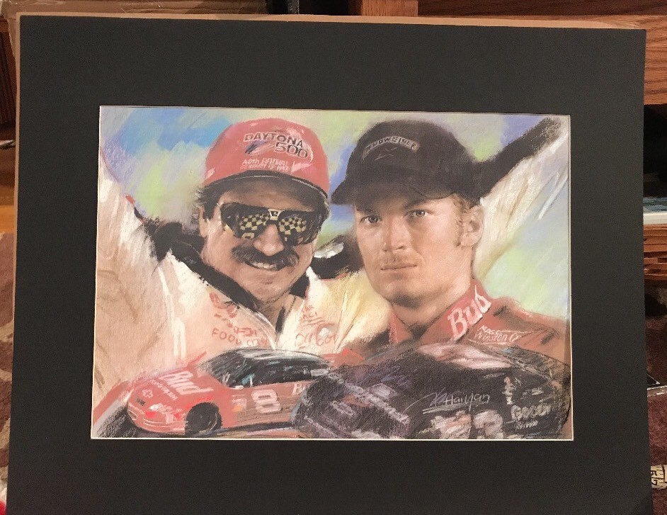 Haiyan Art Print Dale Earnhardt #8 & Dale Earnhardt Jr #3 New 20 X 16 ...
