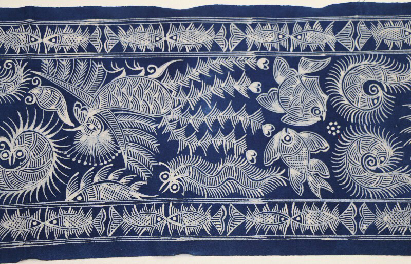 Vintage tribal exotic chinese ethnic miao people's hand batik scarf ...