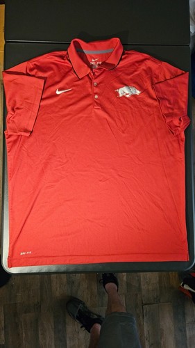 Arkansas Razorbacks Nike Dri-Fit Mens 3XL Red Polo Golf Shirt Short ...