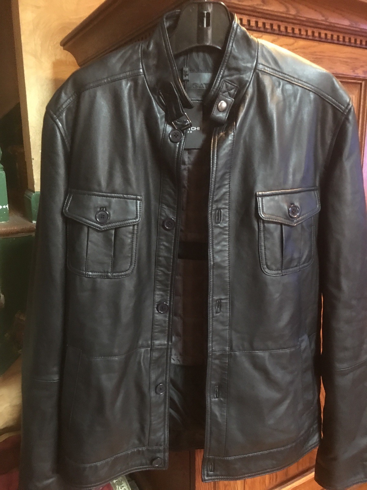 BUGATCHI Designer Leather Jacket NWT Size M Black | eBay