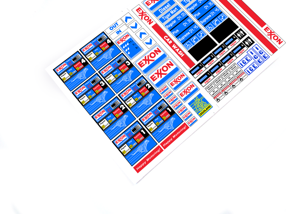 STICKERS for TOY EXXON GASOLINE STATION MODELS , TOYS , Set 1255 1256 ...