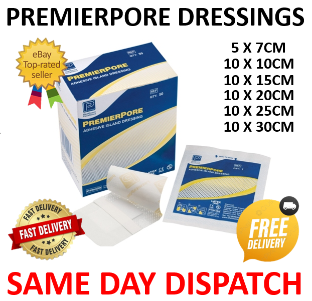 PREMIERPORE DRESSINGS ADHESIVE STERILE WOUND FIRST AID PLASTERS FOR ...