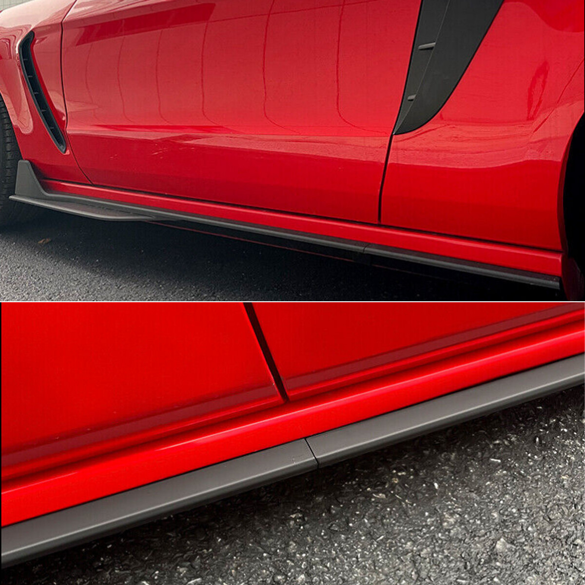 For 2010-2014 Ford Mustang All Model GT500 Style Side Skirt Extension ...