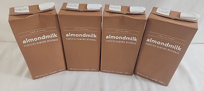(4 pack) Starbucks Unflavored Almond Milk 64fl oz (2qt) Container Dec ...