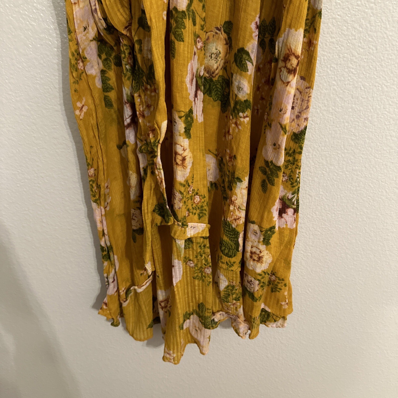 FREE PEOPLE Top - Yellow, Floral, Mirage, Hi-Low, Bandeau Knot, Straps ...