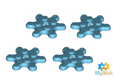 Genuine Lego® Medium Azure 2x2 with 6 Gear Flower - 35442 - 4 Pack ...