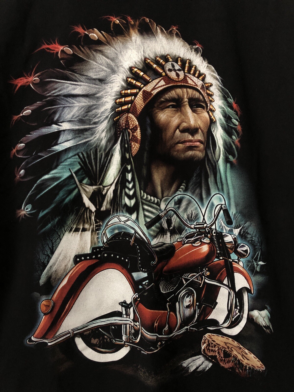 Vintage 1995 Rock Eagle Biker Native American Double … - Gem