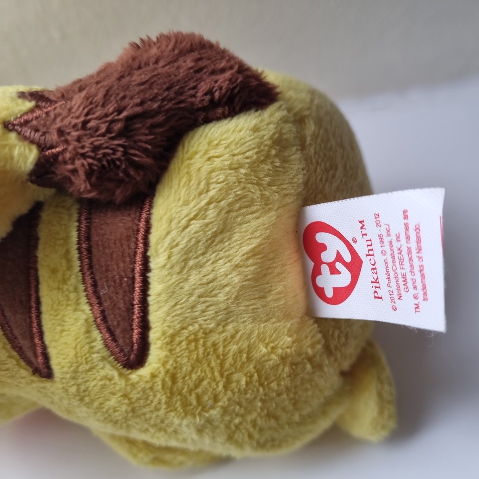 Pokemon Pikachu Beanie Baby Plush TY 2012 Tagged New Rare Original ty ...
