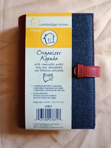 Cambridge Mead Organizer Planner Binder Red Blue Denim Wallet UNDATED ...