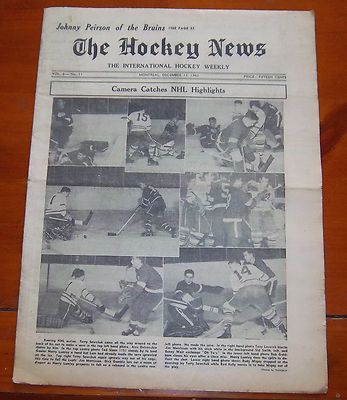 The Hockey News December 13 1952 Johnny Pierson | eBay