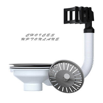 VIVA STAINLESS STEEL KITCHEN SINK BASKET STRAINER WASTE 40MM & SQUARE ...