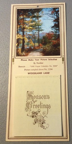 1969 vintage WALL CALENDAR Woodland Land Seasons Greeting 3-3/4”. 9 ...