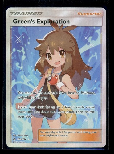 2019 Pokémon Sun & Moon Unbroken Bonds Green's Exploration Full Art 209 ...