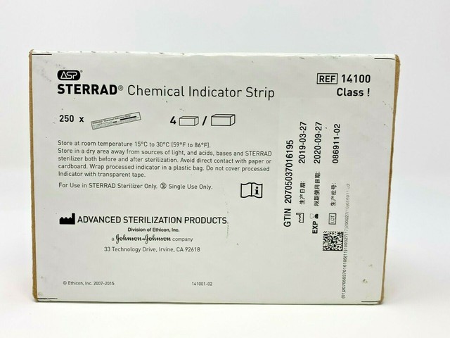 ASP Sterrad Chemical Indicator Strip Ref 14100 250pcs 1box for sale ...