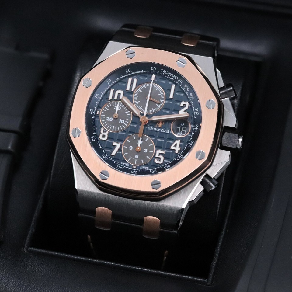 Audemars Piguet Royal Oak Offshore 42m Two Tone Blue Rose Steel ...