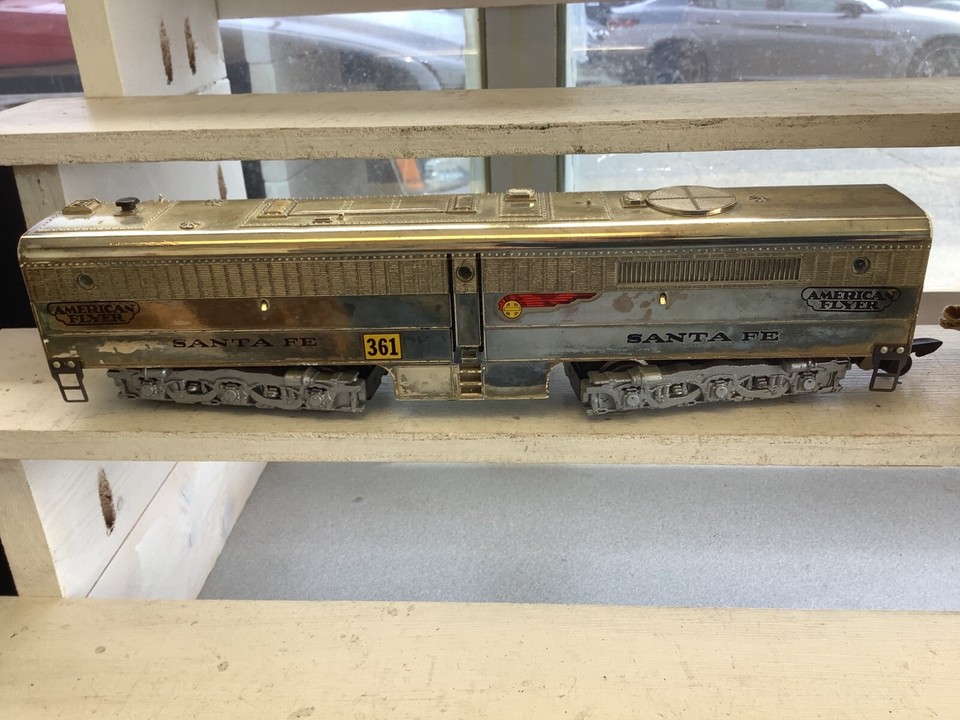 AMERICAN POSTWAR 1950's #360/361 SANTA FE CHROME DIESELW/ SANTA FE B ...