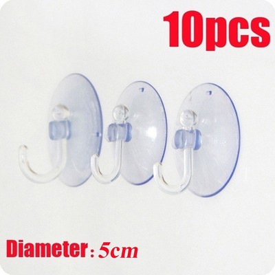10pcs Storage Hanger Bathroom Wall Hook Suckers Suction Cup Transparent ...