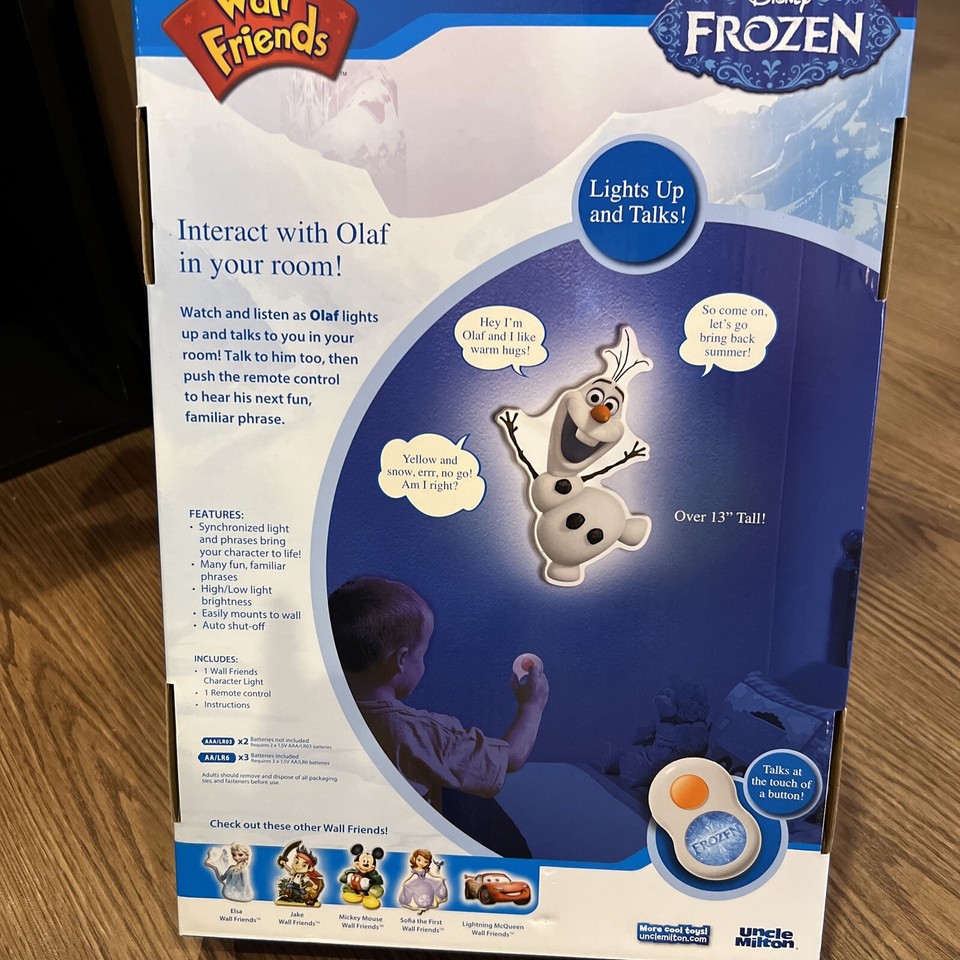 NIB ~ Wall Friends FROZEN OLAF the Snowman Disney ~ Night Light & Talks ...