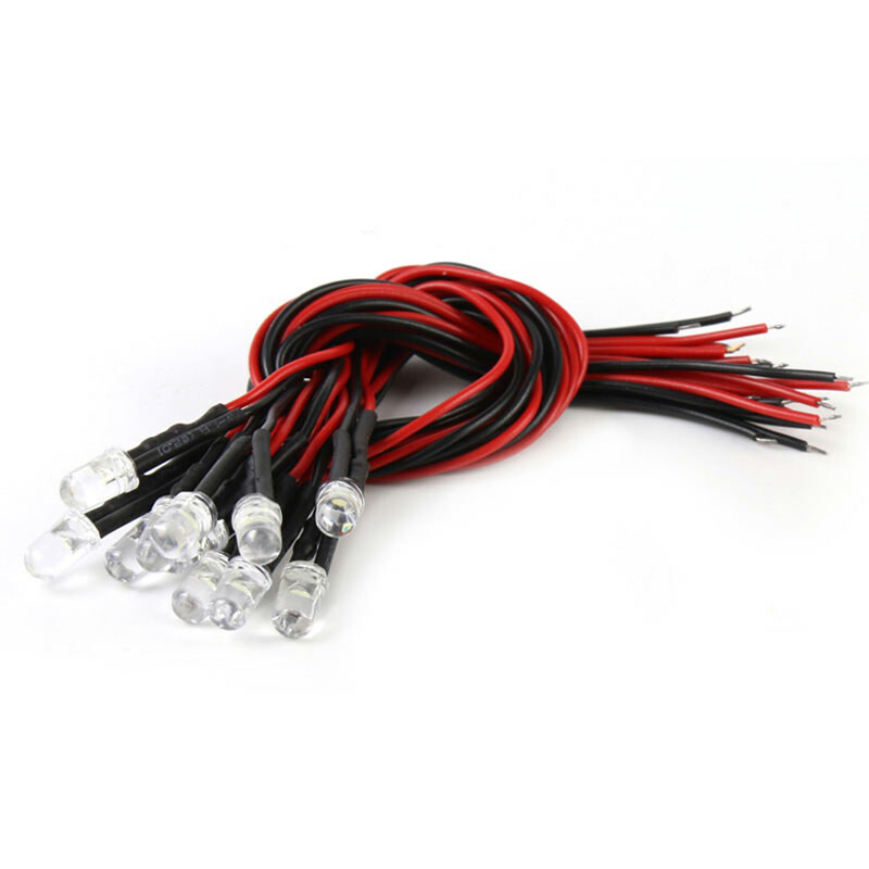 3mm 5mm LED mit 20cm Kabel 5V - 12V Leuchtdioden Leuchtdiode Deko LEDs ...