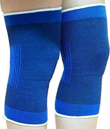 1Pair Elasticated Knee Blue Knee Pads Knee Support Brace Leg Arthritis ...