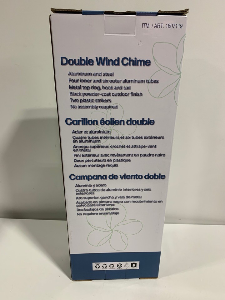 Stylecraft Double Wind Chime, 7 in. Diameter X 46 in. H Harmonic ...