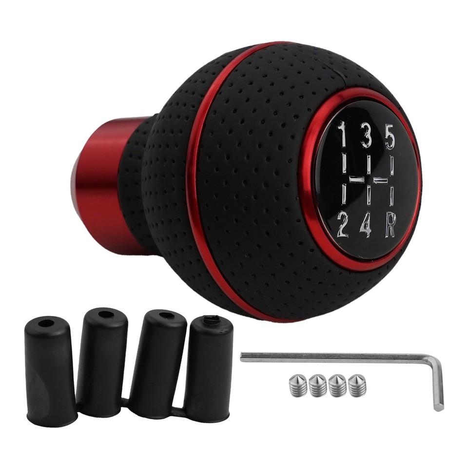 5 Speed Shift Knob Car Shift Lever Stylish Design Leather Shifter Lever ...