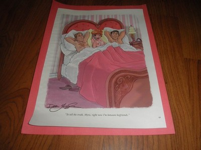 DEAN YEAGLE Collectible-Sexy Adult CARTOON- "Between Boyfriends" PRINT ...