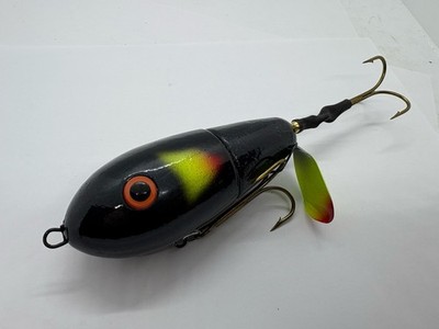 8" Lake X Lures Fat Bastard Custom Black Bird Topwater Prop Bait Musky ...
