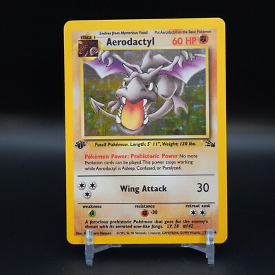 First Edition Fossil Aerodactyl HOLO Pokémon Card #1/62 LP | eBay