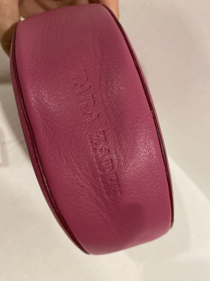 Tara Zadeh Azar Leather Clutch Fuchsia Retail $570 Made In Spain | eBay