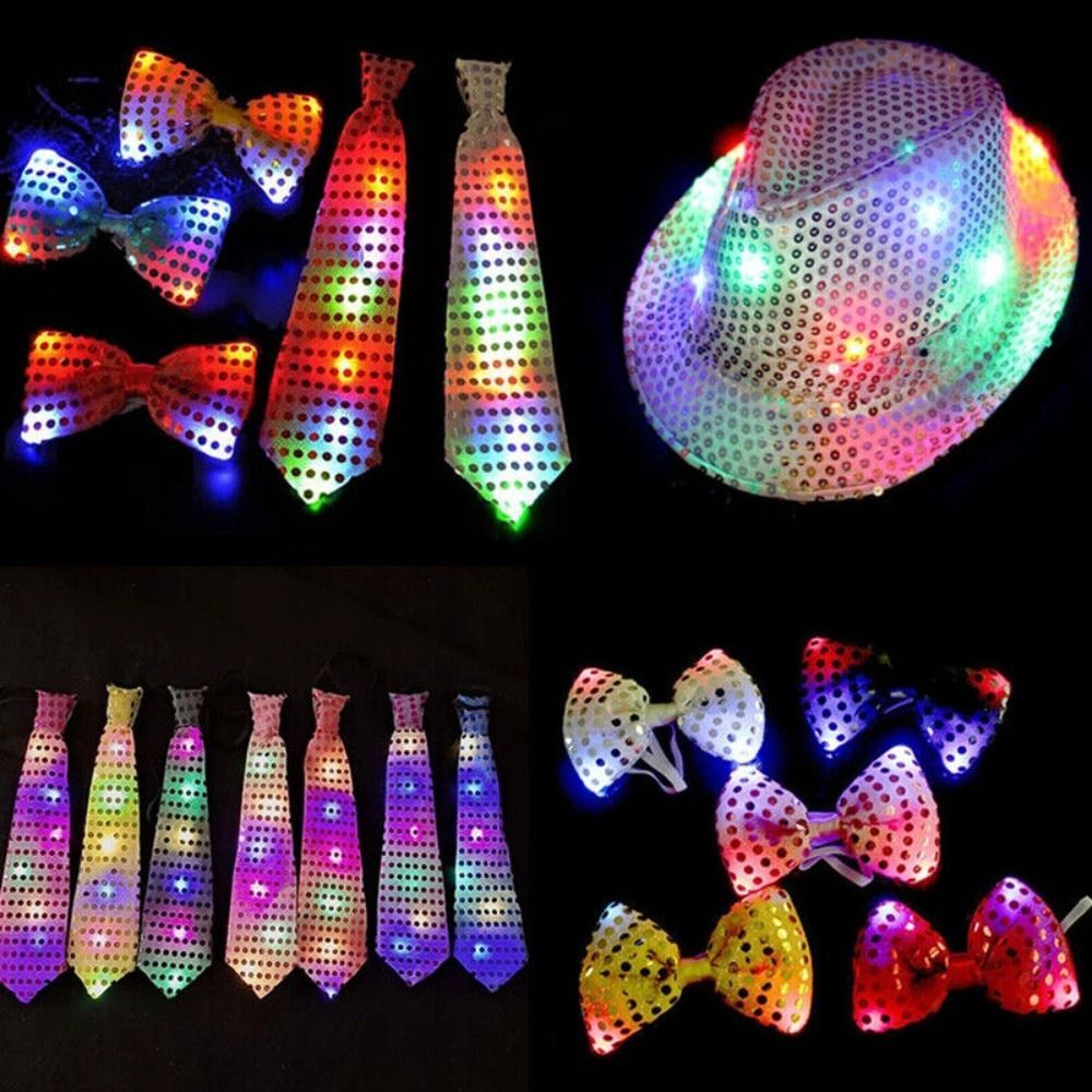 LED LED Lights Sequins Tie Cloth LED Neckties Flashing Light Up Necktie ...
