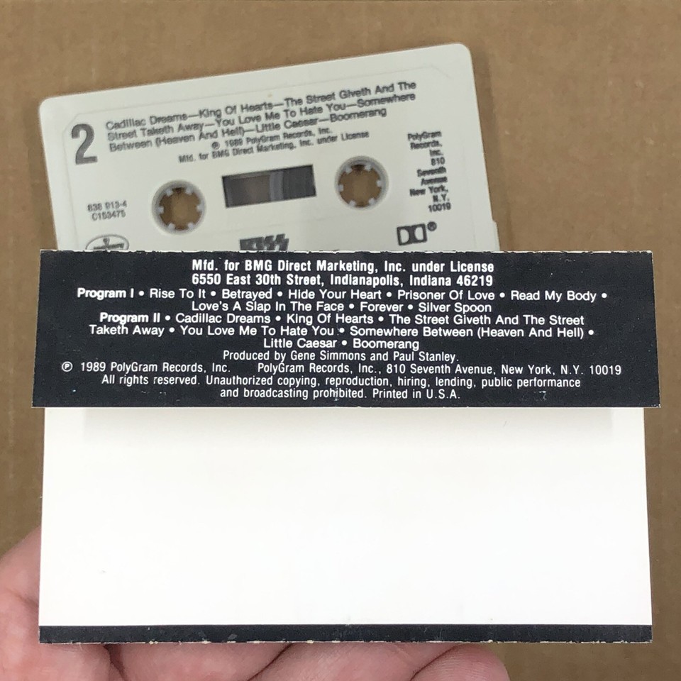 KISS Cassette Tape 80s Metal Glam HOT IN THE SHADE BMG CLUB EDITION | eBay