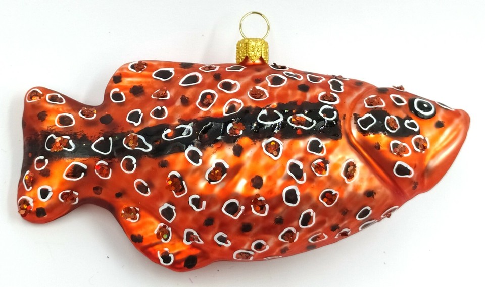 A192 Glass Red Trout Fish Marine Figurine Bauble Christmas Tree ...